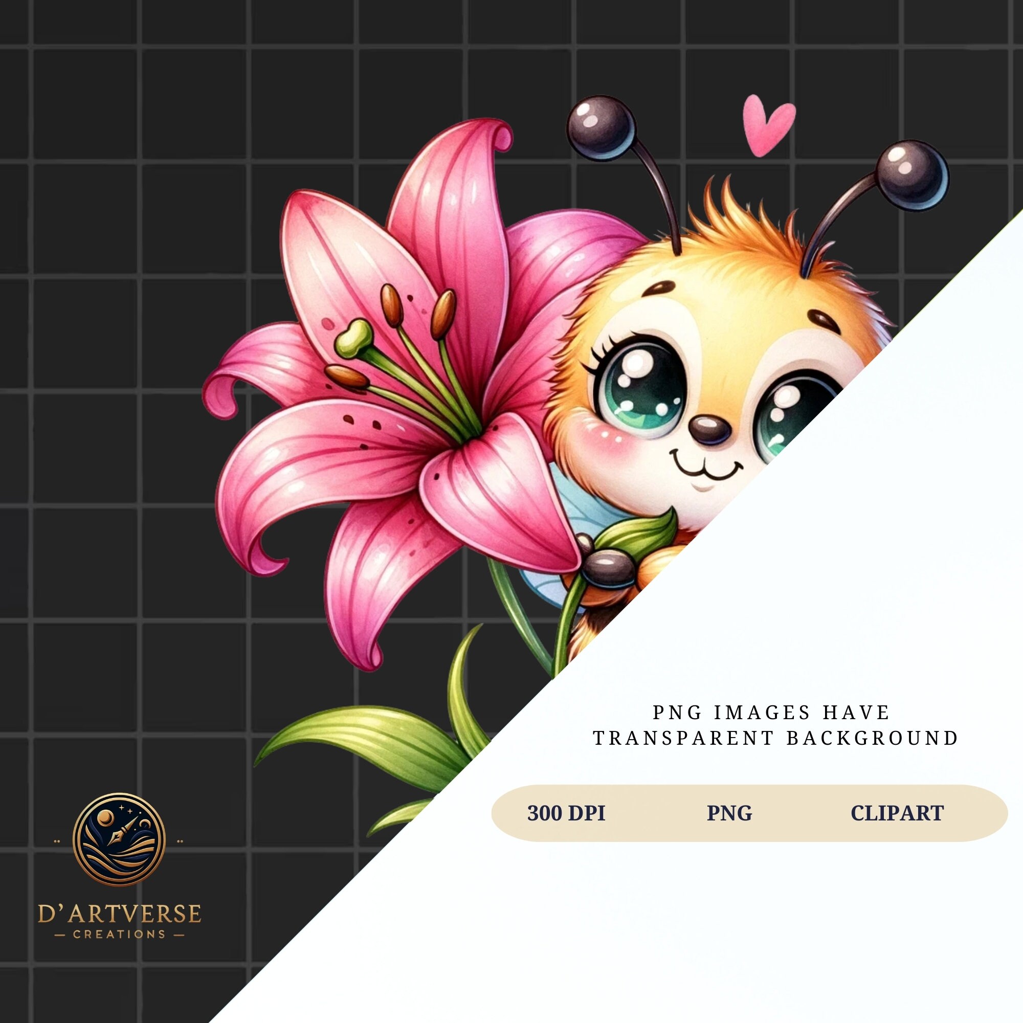 Watercolor Cute Bees Clipart Flower Graphics PNG Nursery Bee ...