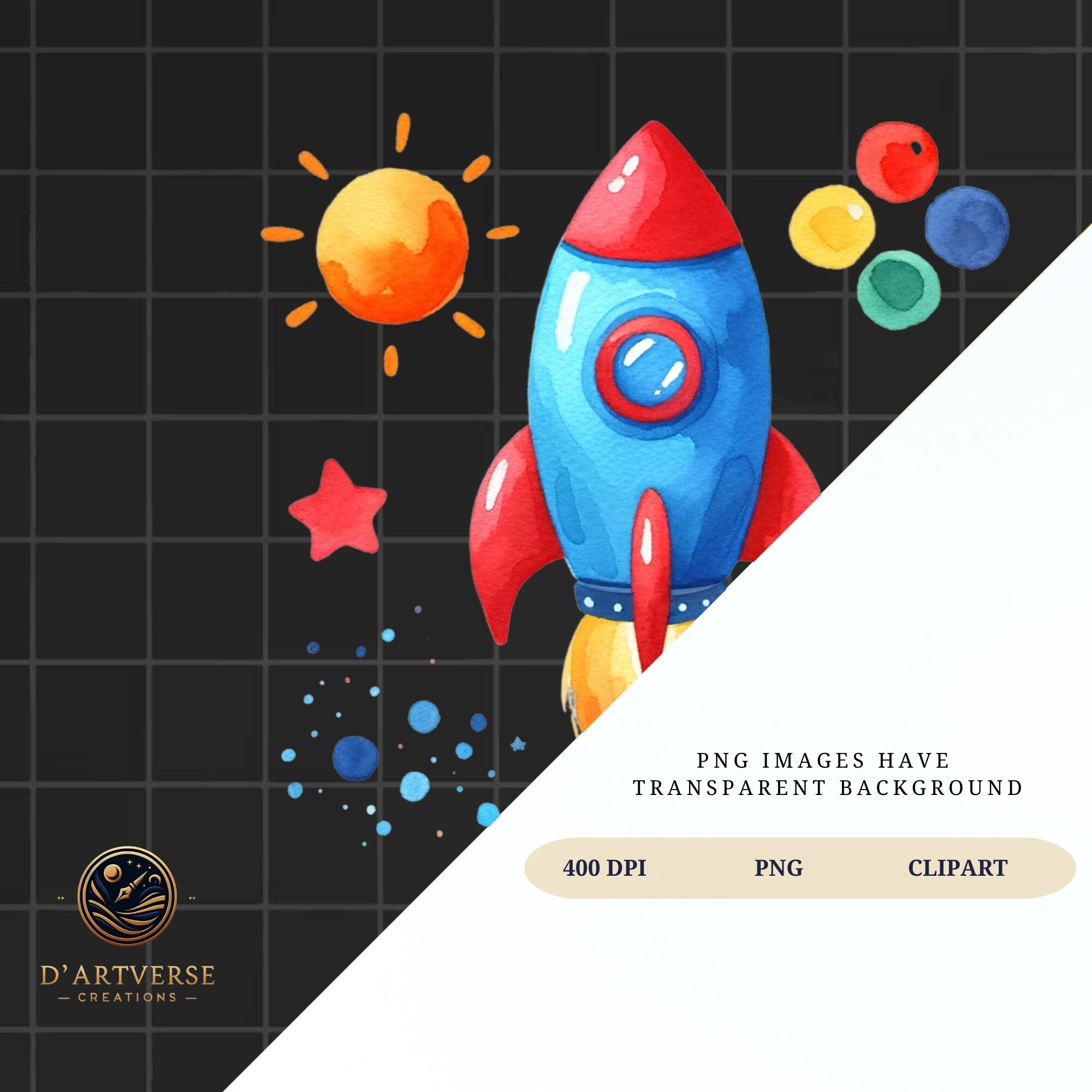 Space Rocket Clipart Bundle Space Stickers Rocket Science Craft Space ...