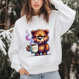 Grumpy Animal Coffee Clipart Bundle Watercolor Funny Animal PNG Coffee ...