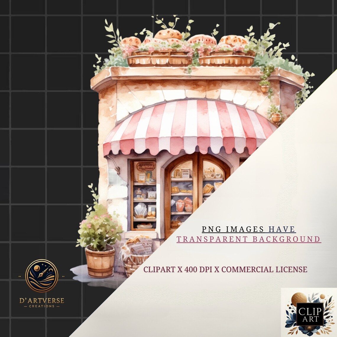 Watercolor Bakery Clipart Png Bread Sweet Treats Breakfast Shop Design ...