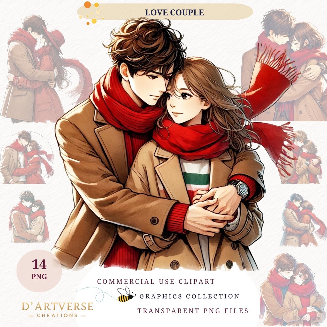 Valentines Day Couple Clipart Romantic Illustration Love Planner Gift ...