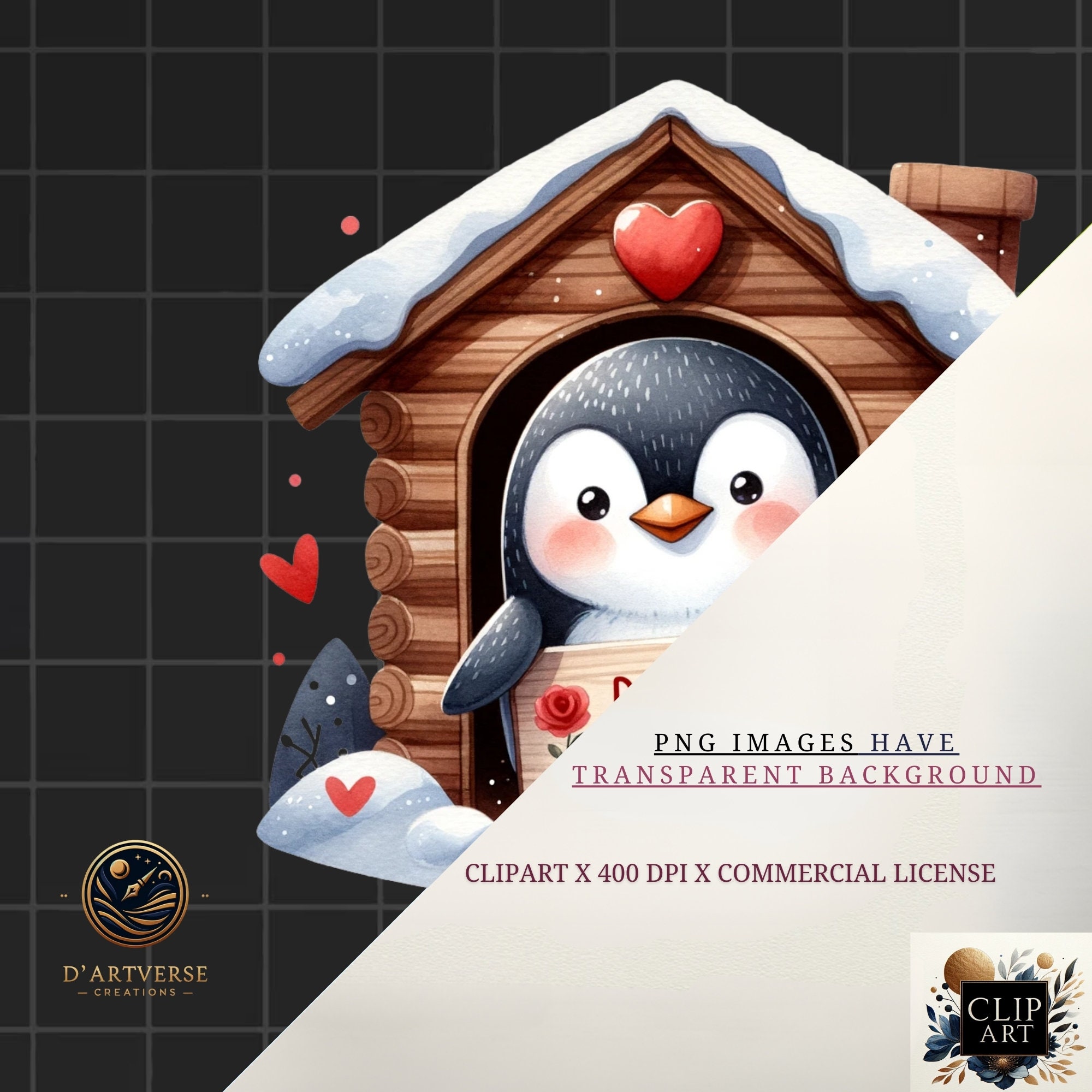 Cute Valentine Clipart Cute Penguins Love Scrapbook Valentine Day Cute ...
