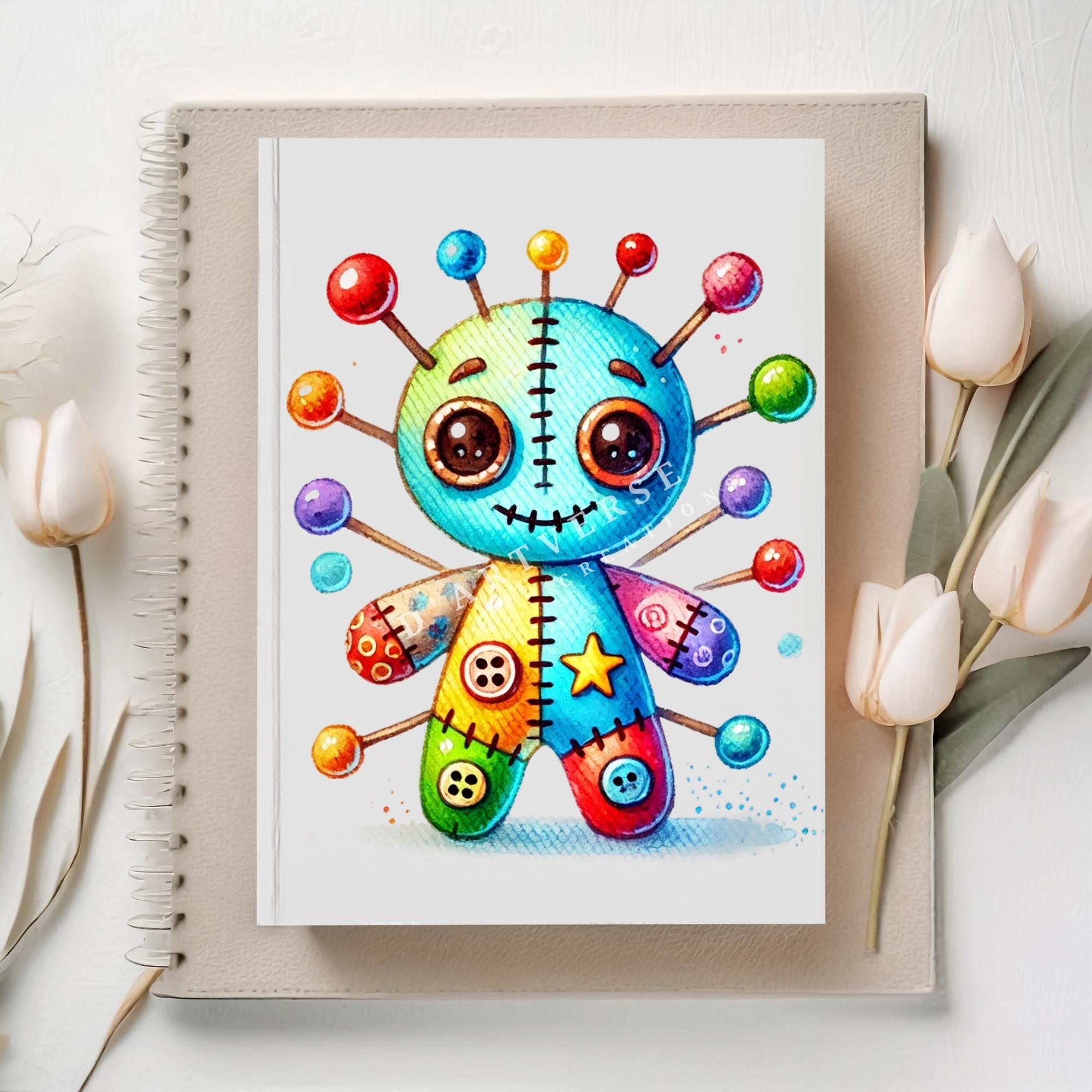 Watercolor Voodoo Doll Clipart Bundle Colorful Spooky Doll PNG ...