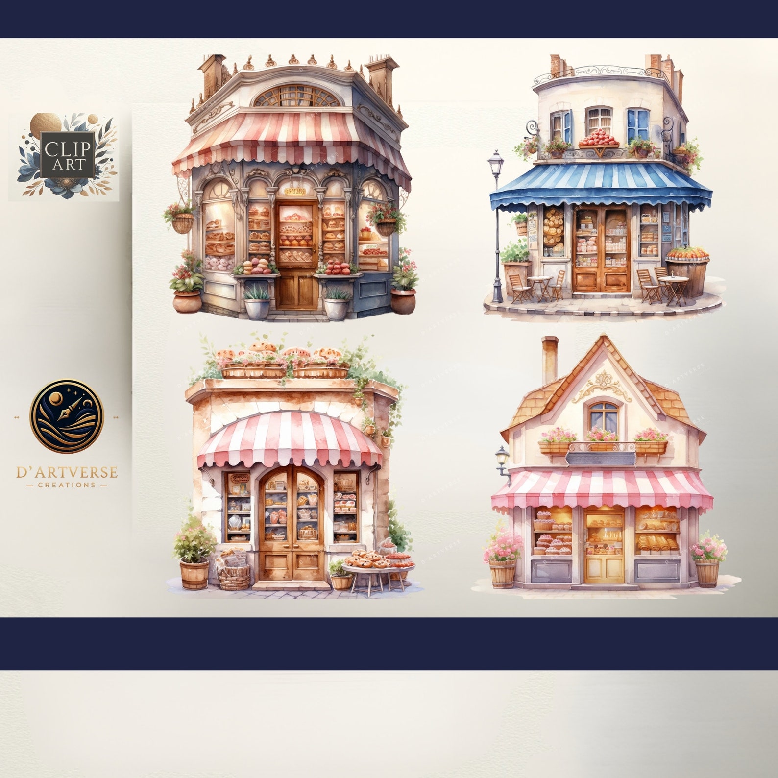 Watercolor Bakery Clipart Png Bread Sweet Treats Breakfast Shop Design ...