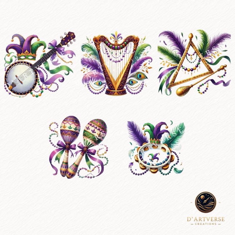 Mardi Gras Music Clipart Carnival Music Graphics Jazz Instrument ...