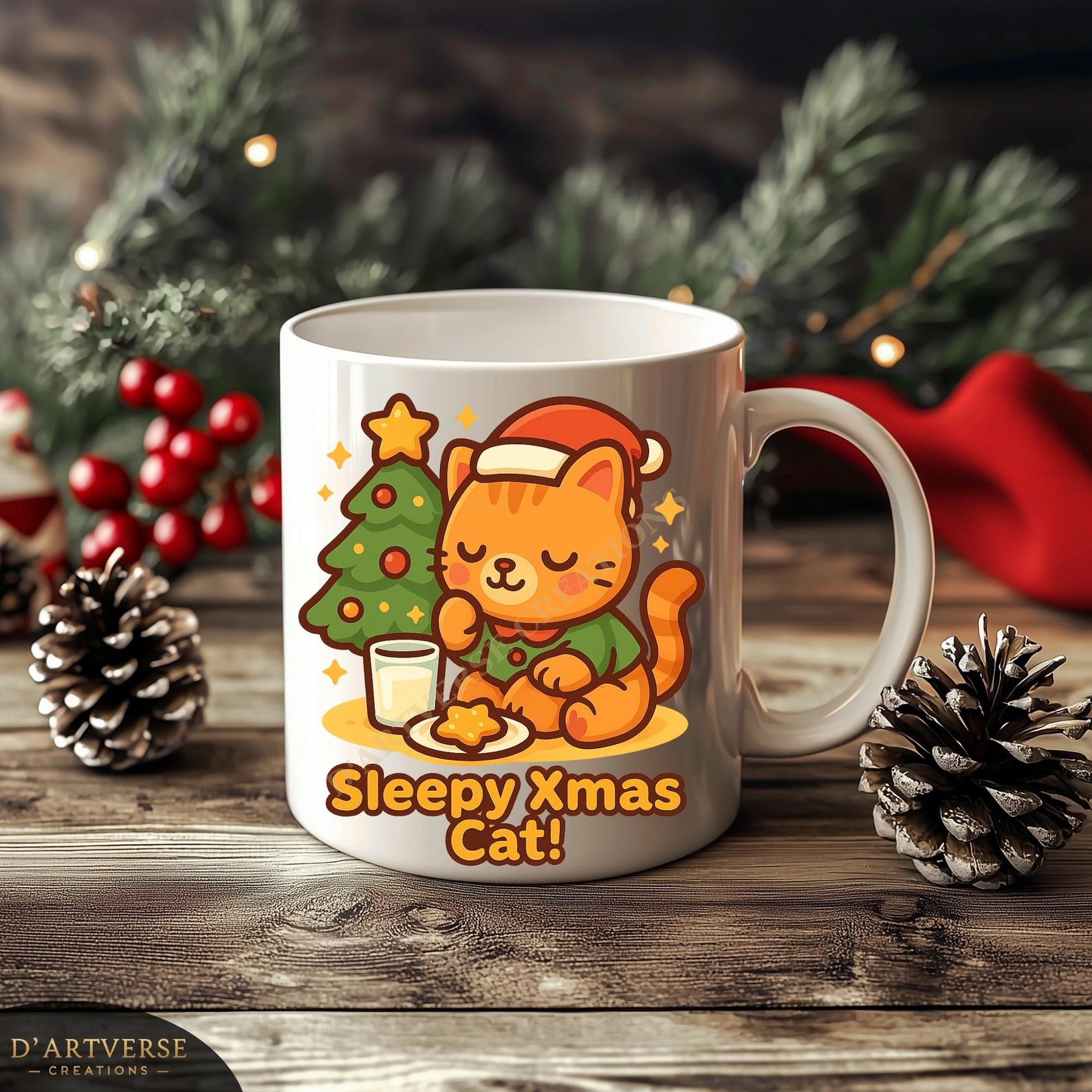 Sleepy Christmas Animals Clipart Cute PNG Set Cozy Winter Animal ...