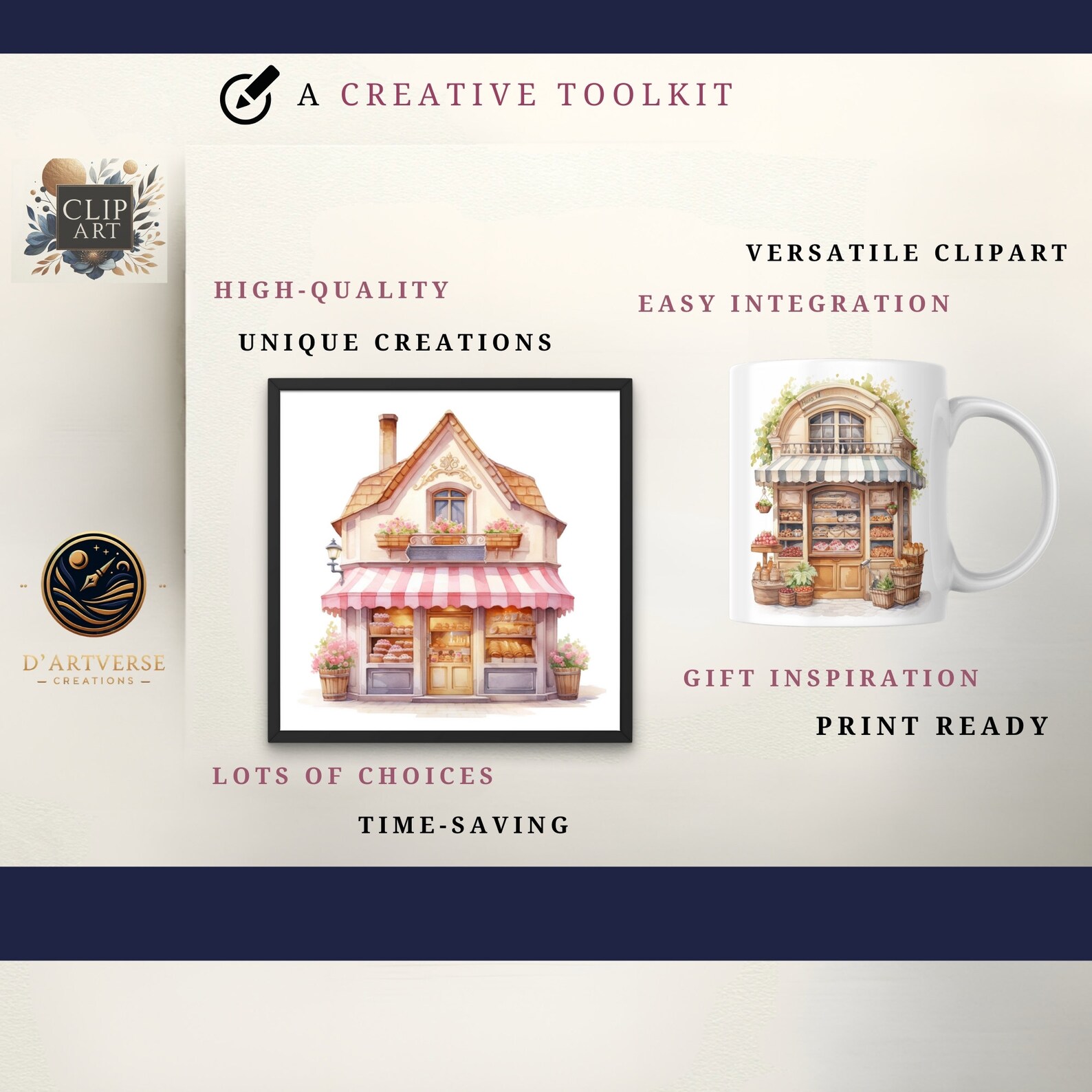 Watercolor Bakery Clipart Png Bread Sweet Treats Breakfast Shop Design ...