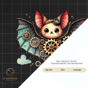 Steampunk Halloween Clipart Bundle Watercolor Pumpkin Ghost Bat Coffin ...
