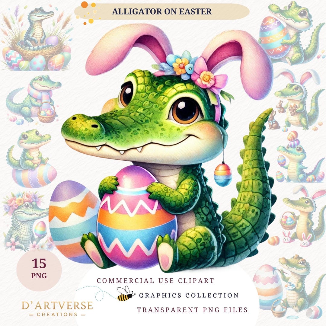 Funny Crocodile Easter Clipart Png Cute Africa Animals Art Safari ...