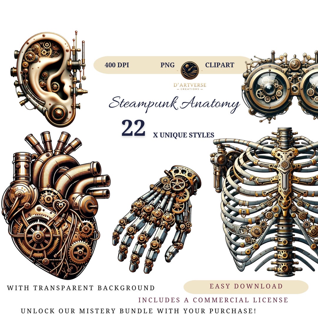 Steampunk Anatomy Clipart Mechanical Organs Gears Png Anatomy ...