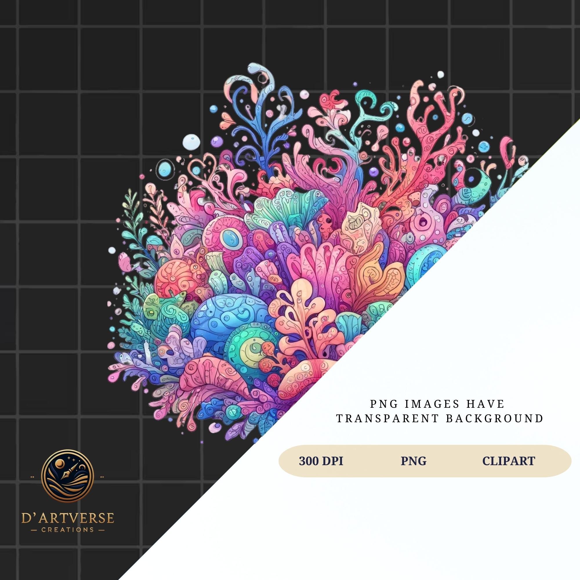 Watercolor Coral Clipart Bundle Underwater Sea Life Graphic Ocean ...