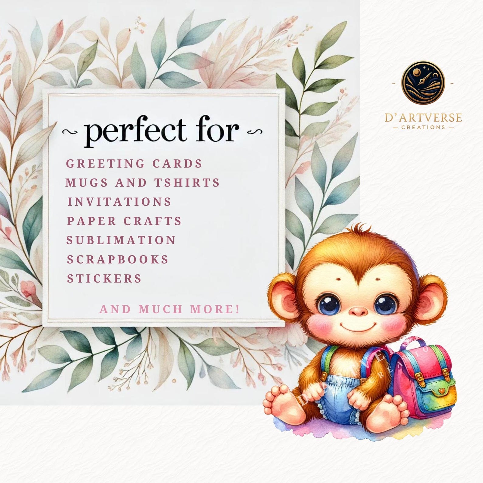 Watercolor School Animals Clipart Cute Animal Graphics Back to School ...