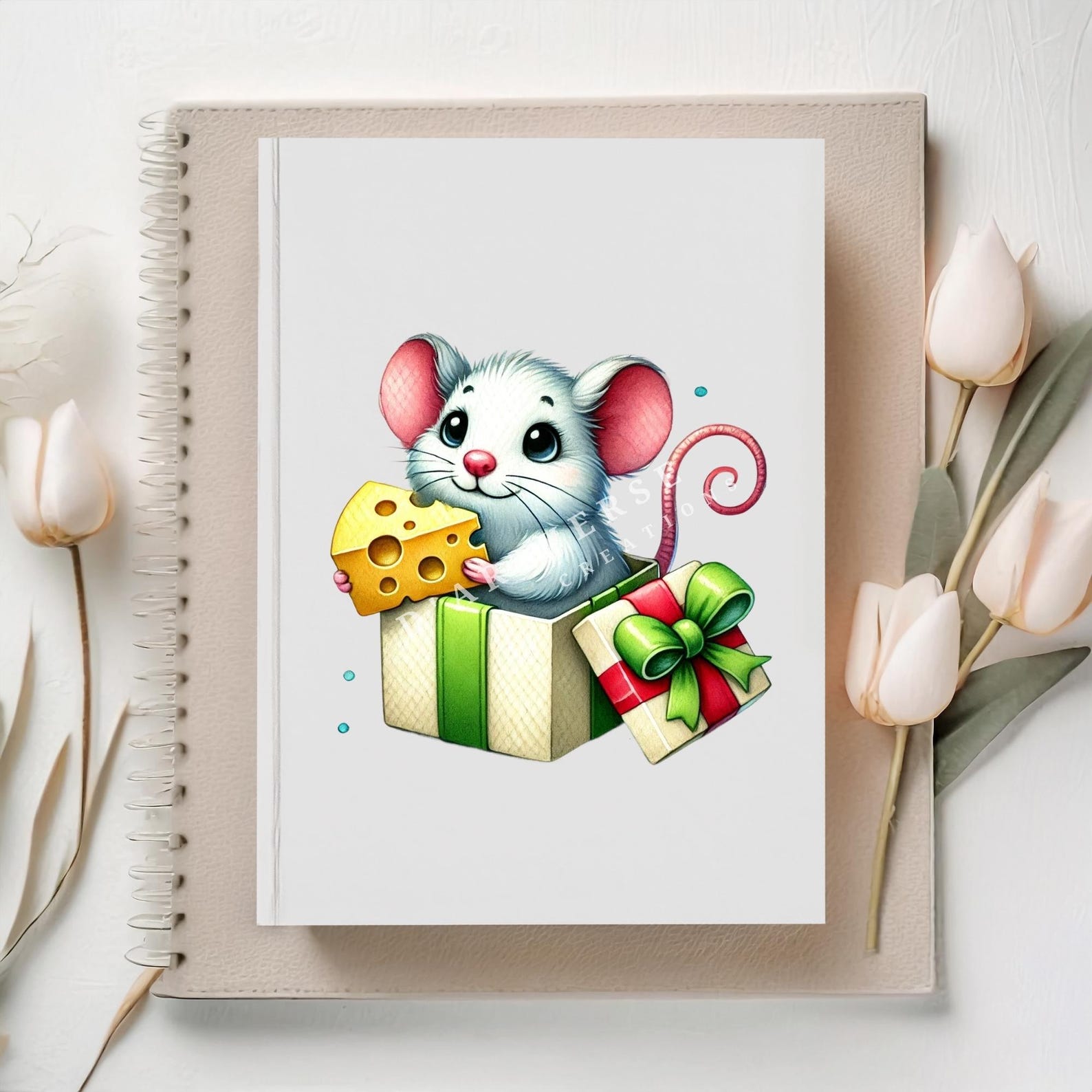 Quirky Christmas Mouse Clipart Bundle Watercolor Holiday Animal Graphic ...