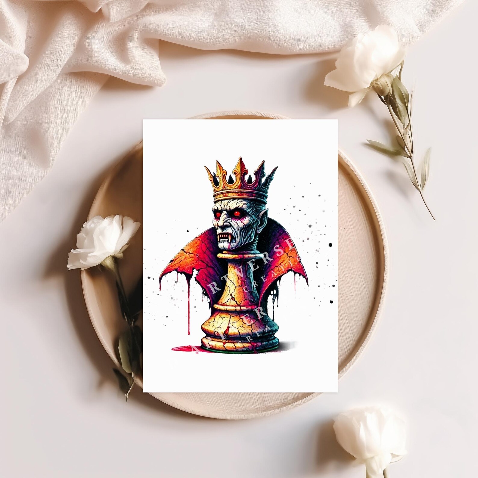Spooky Chess Piece Clipart Bundle Gothic Halloween PNG Dark Fantasy Art ...
