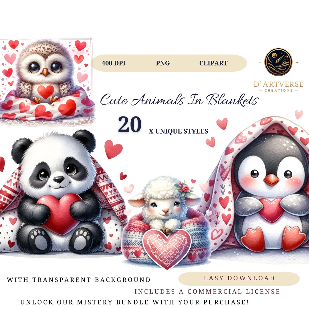 Cozy Animals Clipart Nursery Decor Digital Watercolor Baby Animals Png ...