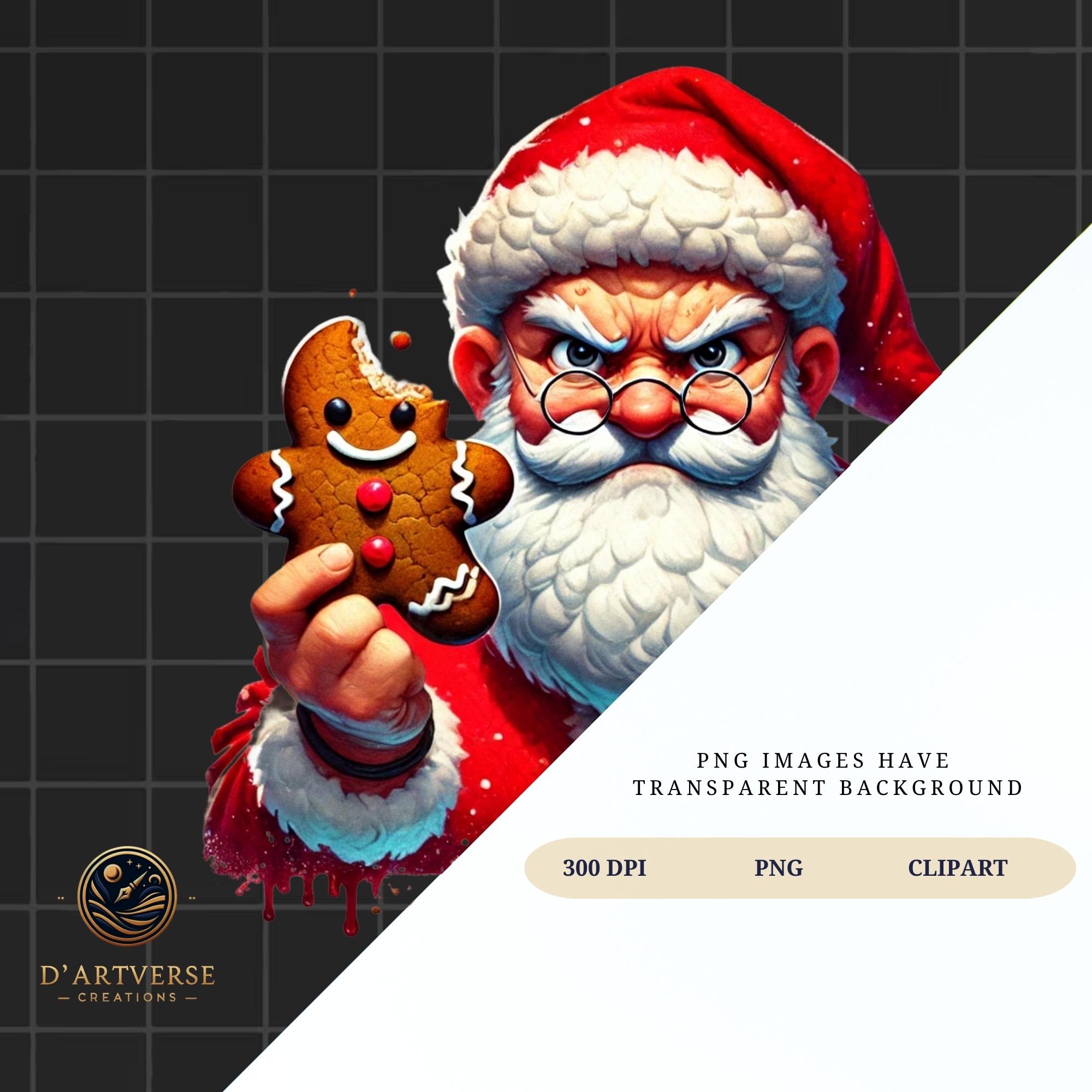 Funny Grumpy Santa Clipart Bundle Watercolor Christmas Santa ...