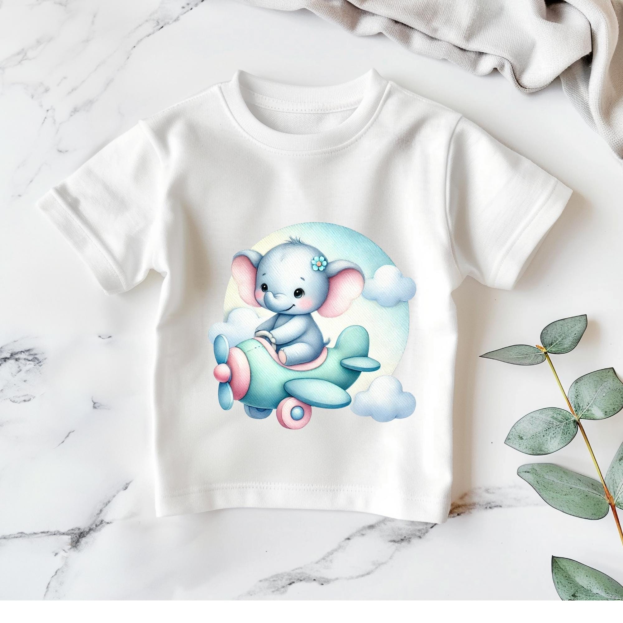 Watercolor Baby Animal Clipart Bundle Cute Animals in Airplane PNG ...