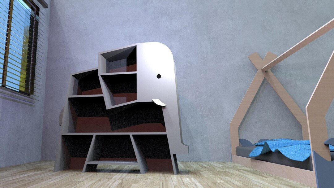 Elephant Book Shelves Kid Montesori Nature Shelves Animal - Etsy