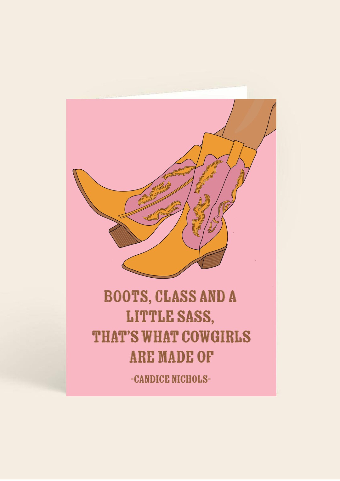 Cowgirl Greeting Card Cowboy Boots Boots, Class and a Little Sass ...
