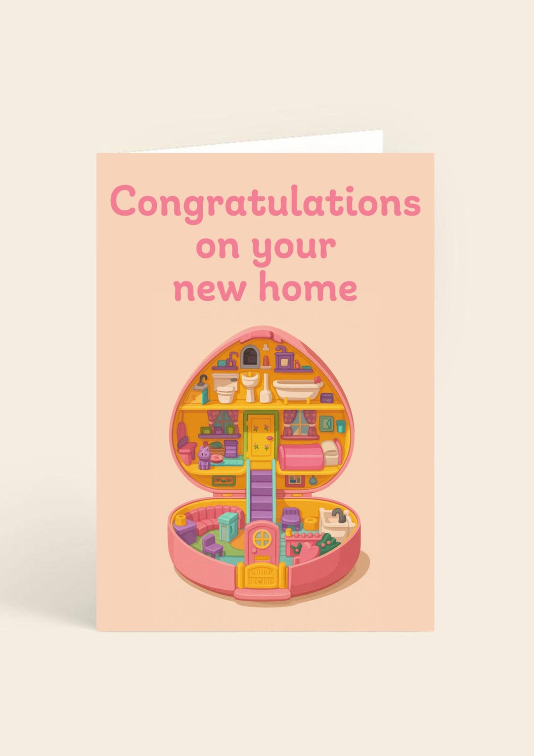 Retro Polly Pocket - New Home Card - Etsy