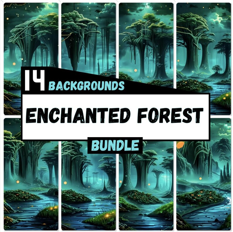 Enchanted Forest Background | 14 PNG Clipart » High Quality 300 DPI PNG Digital Download ...