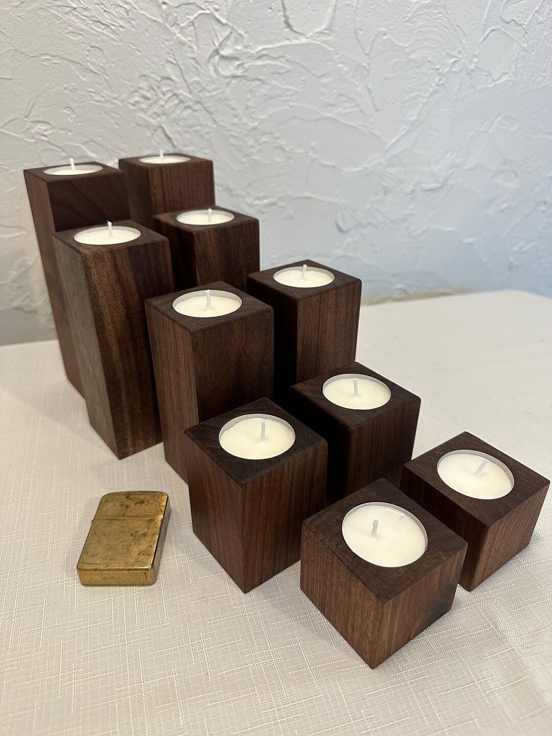 Solid Walnut Candle Holder, Simple, Modern, Minimalist, Hygge, Classic ...