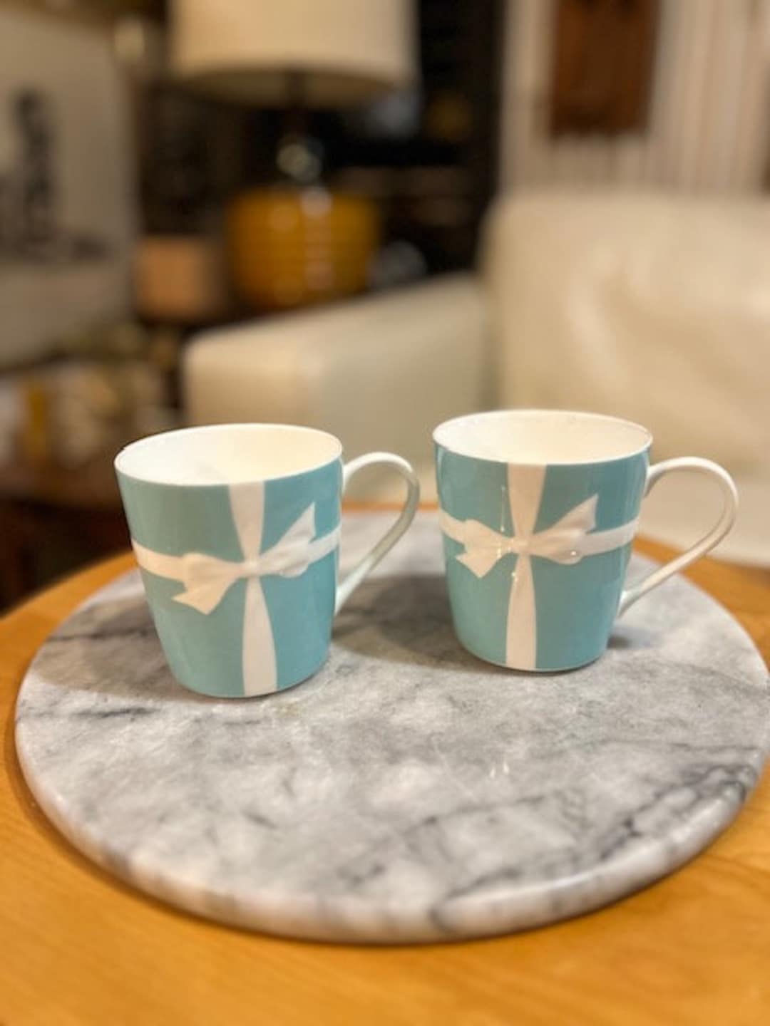 TIFFANY & CO Blue With Ribbon Mugs - Etsy