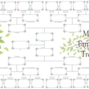 Fillable, Printable Family Tree Chart, 5 Generations - Etsy