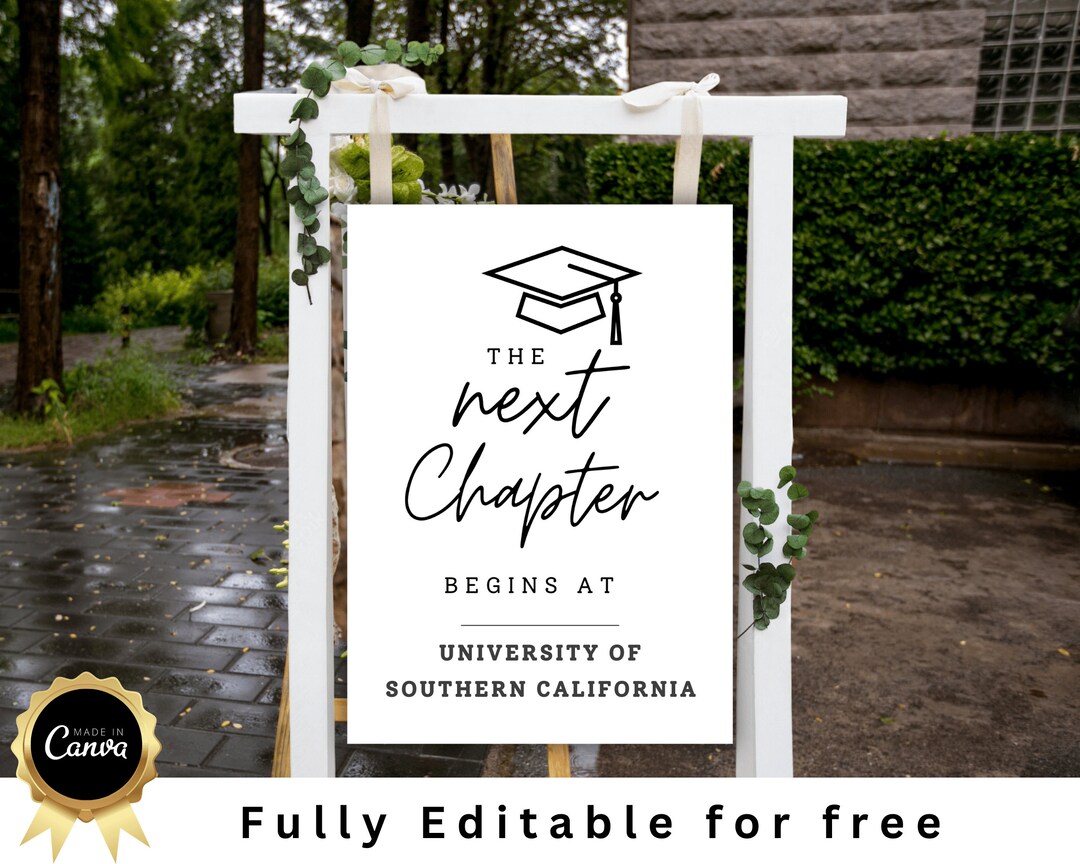 Graduation Next Chapter Begins at Sign Printable Graduation - Etsy