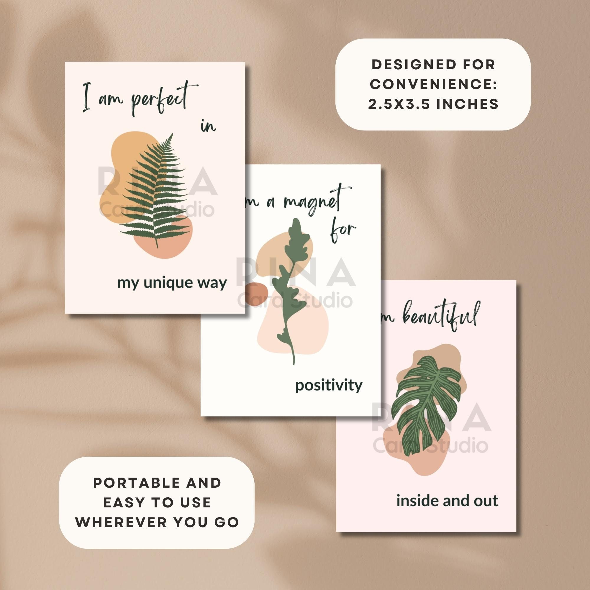 I AM Affirmations, 25 Printable Cards for Positive Mindset, Modern Boho ...