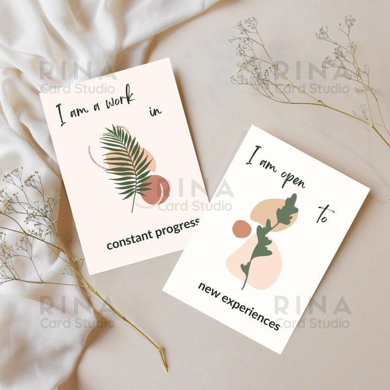I AM Affirmations, 25 Printable Cards for Positive Mindset, Modern Boho ...