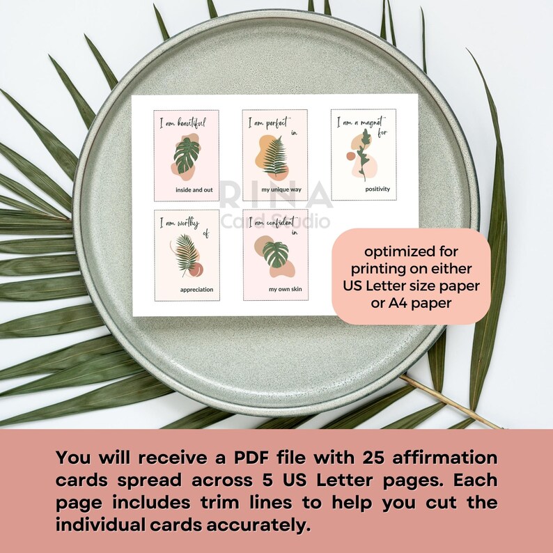 I AM Affirmations, 25 Printable Cards for Positive Mindset, Modern Boho ...