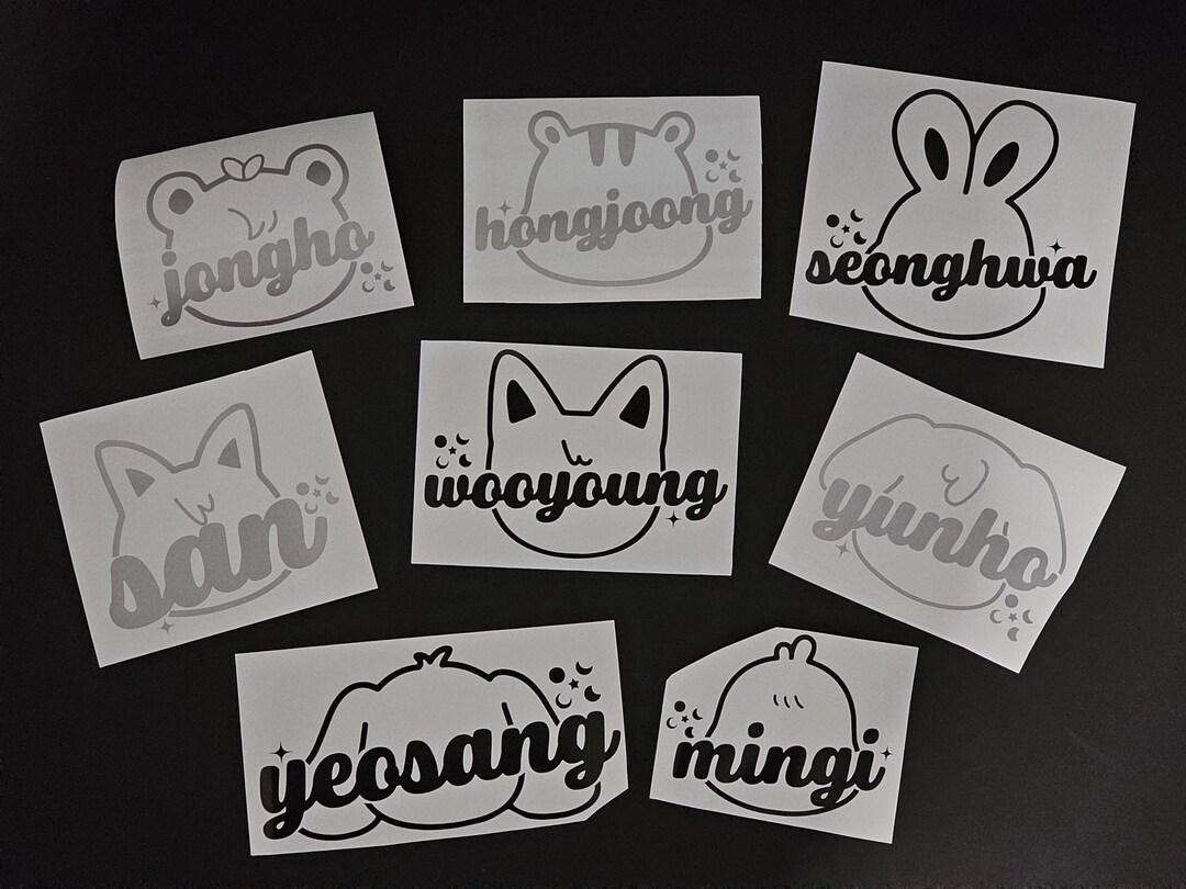 ATEEZ Aniteez Characters W/ Names Vinyl Decals - Etsy