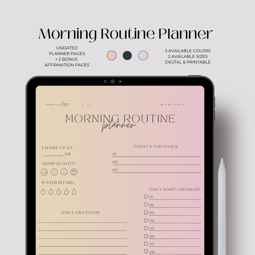 Printable Morning Routine Planner Morning Rituals Planner - Etsy