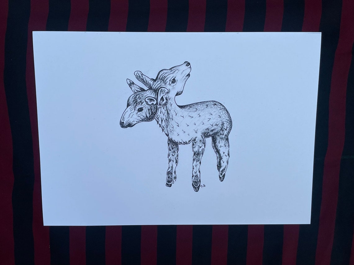 Gothic Two-headed Lamb Art Print - Etsy