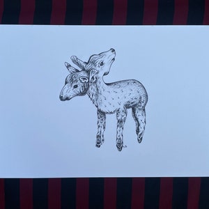 Gothic Two-headed Lamb Art Print - Etsy