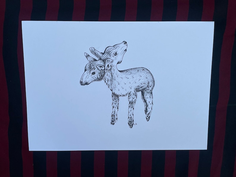 Gothic Two-headed Lamb Art Print - Etsy