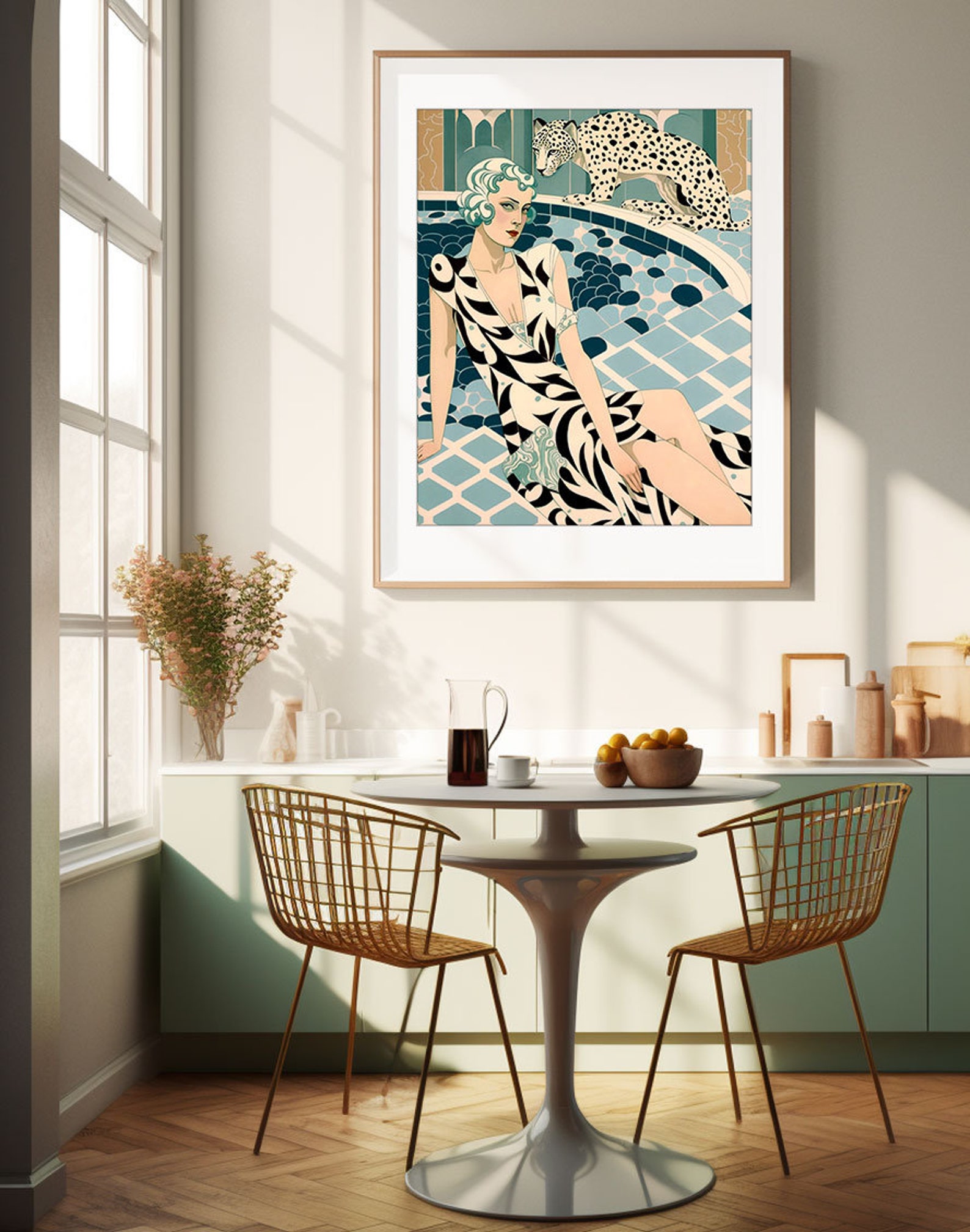 Modern Art Deco Print, Retro Glam Fashion, Eclectic Punk Boho Decor ...