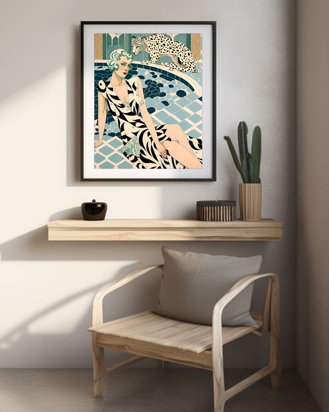 Modern Art Deco Print, Retro Glam Fashion, Eclectic Punk Boho Decor ...