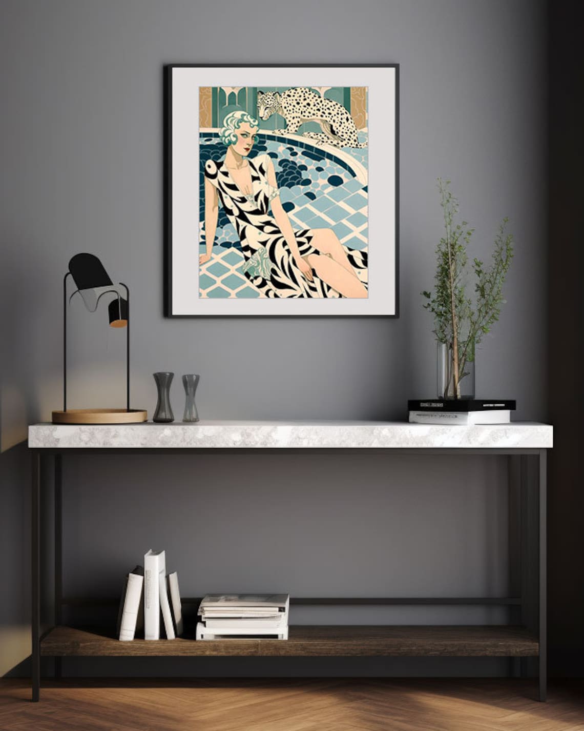 Modern Art Deco Print, Retro Glam Fashion, Eclectic Punk Boho Decor ...