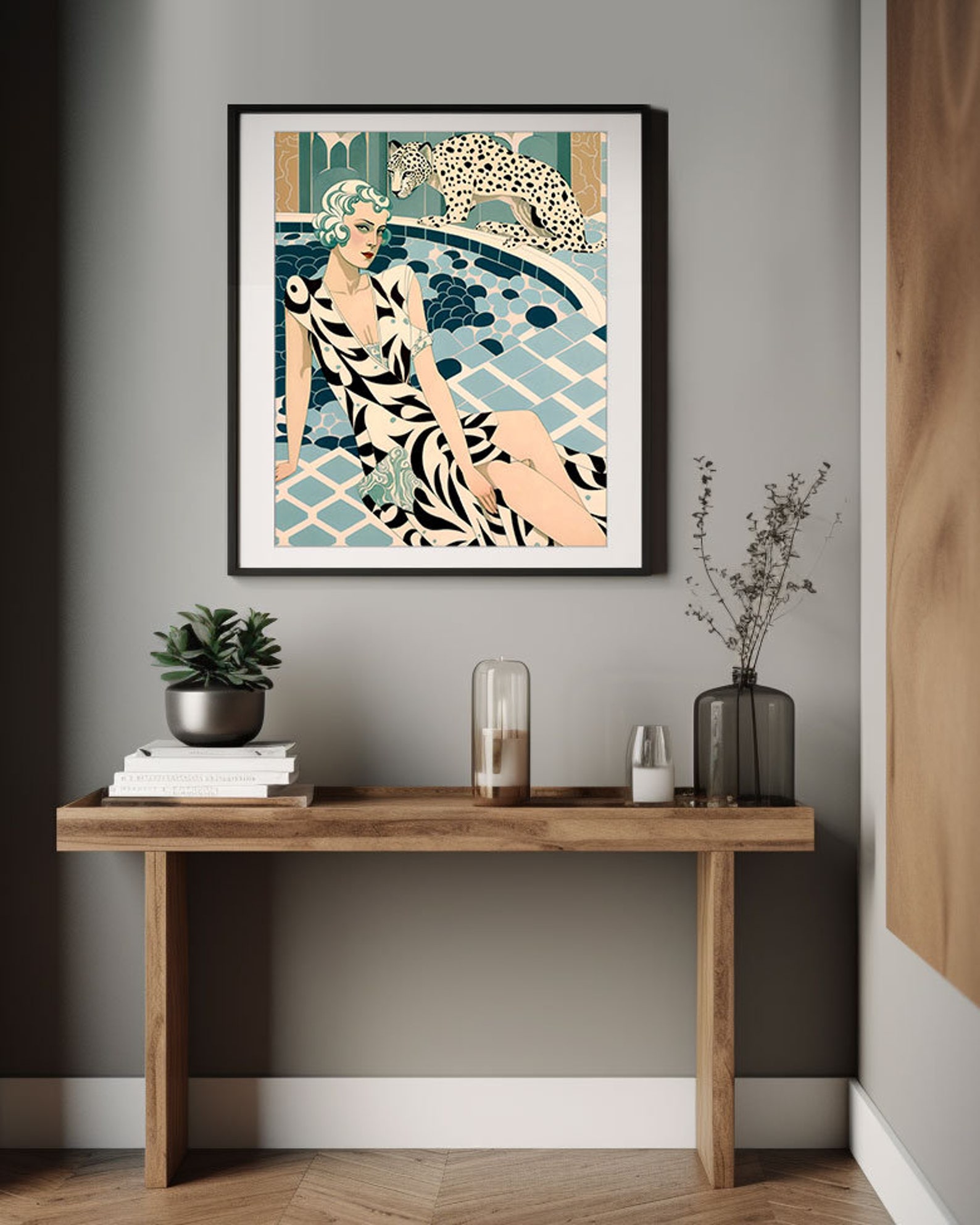 Modern Art Deco Print, Retro Glam Fashion, Eclectic Punk Boho Decor ...
