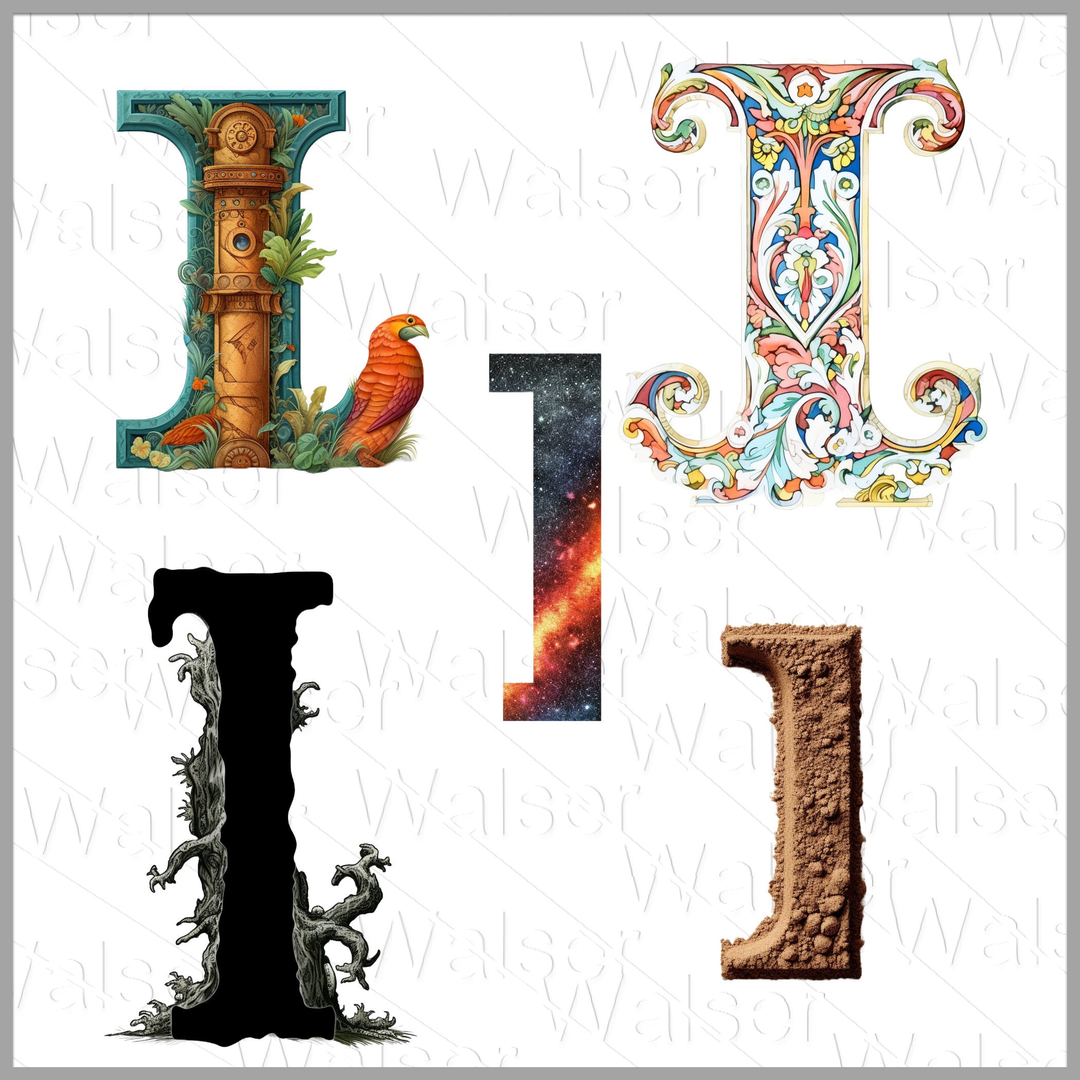 Letter I Clipart BUNDLE of 10 High-quality Unique Designs - Etsy