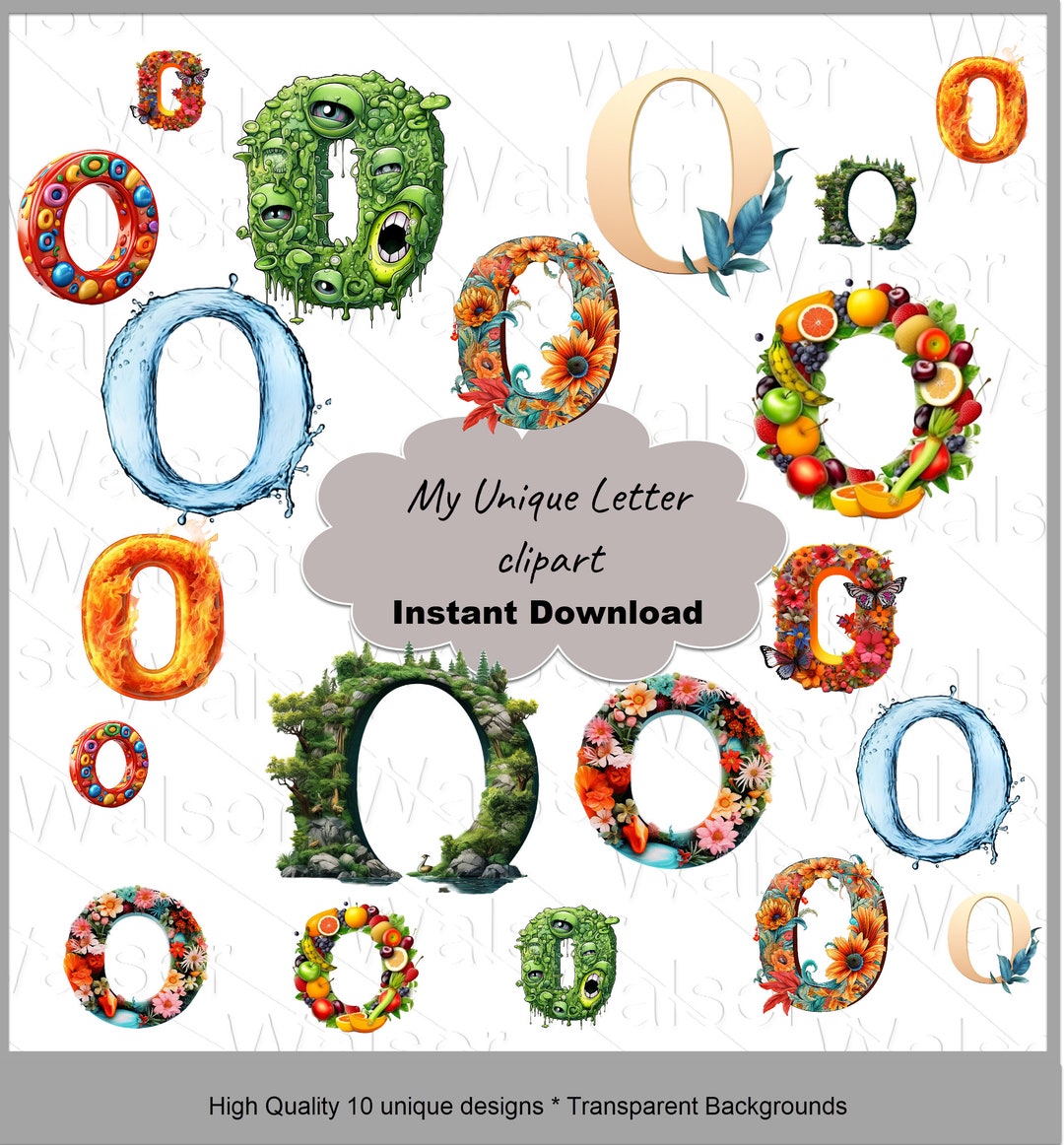 Letter O Clipart, BUNDLE of 10 High-quality, Unique Designs, Ready for ...