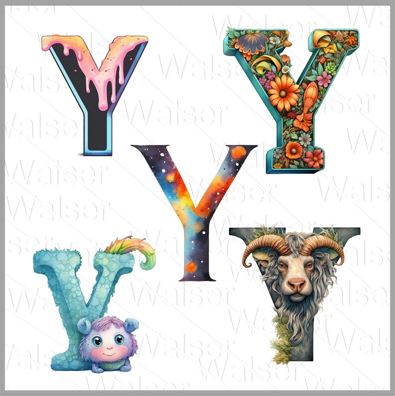 Letter Y Clipart BUNDLE of 10 High-quality Unique Designs - Etsy