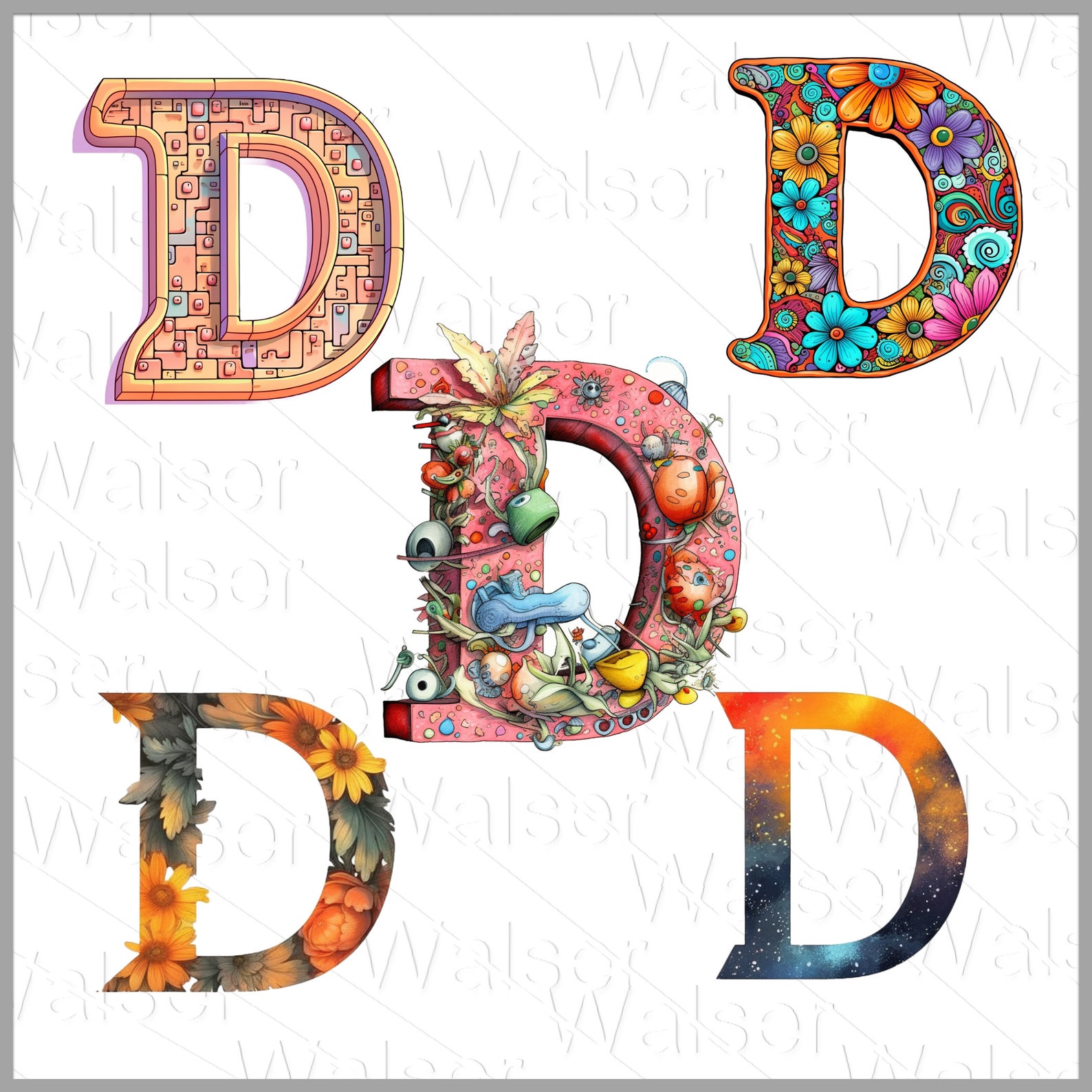 Letter D Clipart BUNDLE of 10 High-quality Unique Designs - Etsy