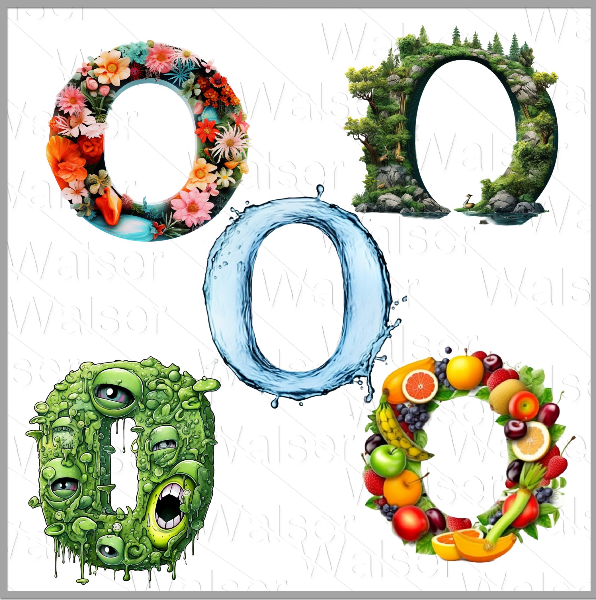 Letter O Clipart, BUNDLE of 10 High-quality, Unique Designs, Ready for ...