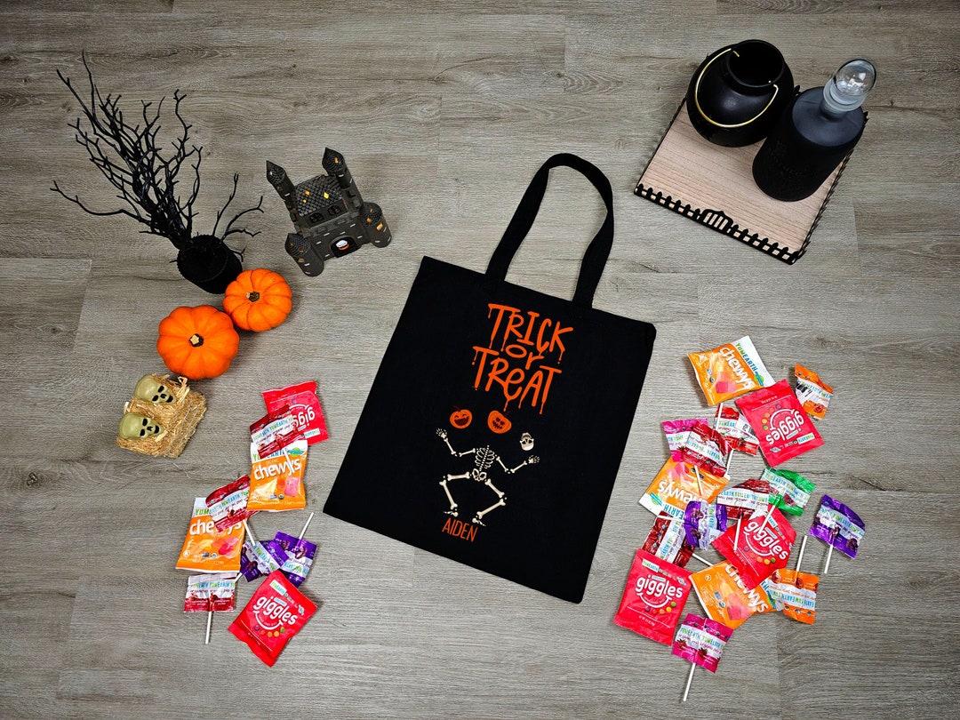 Custom Trick or Treat Bag Skeleton Juggling Different Heads - Etsy