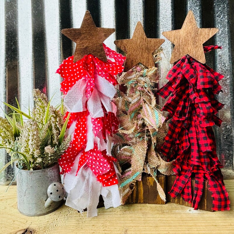 Rag Christmas Trees - Etsy