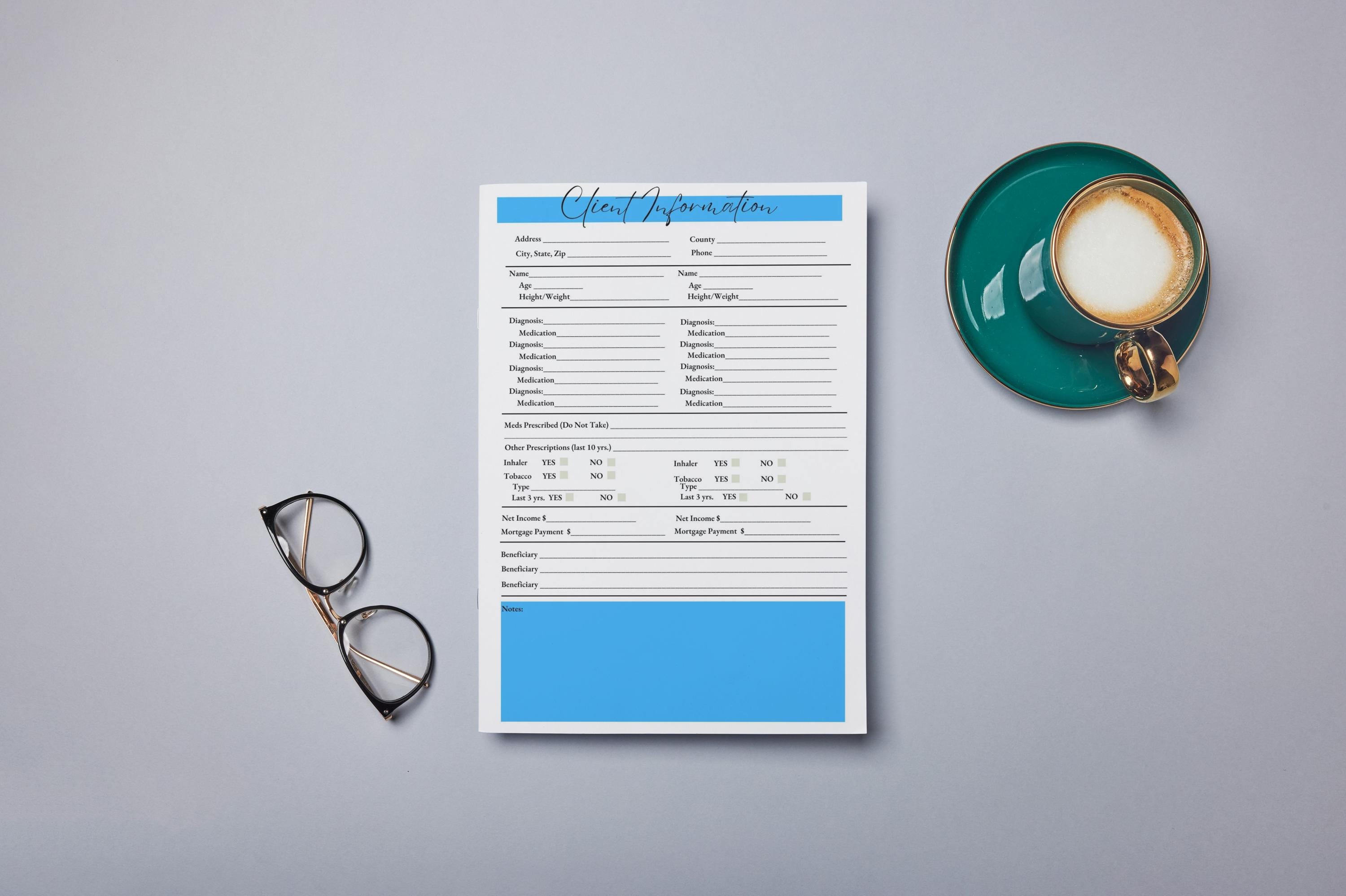 Life Insurance Client Information Form Mortgage Protection Printable - Etsy