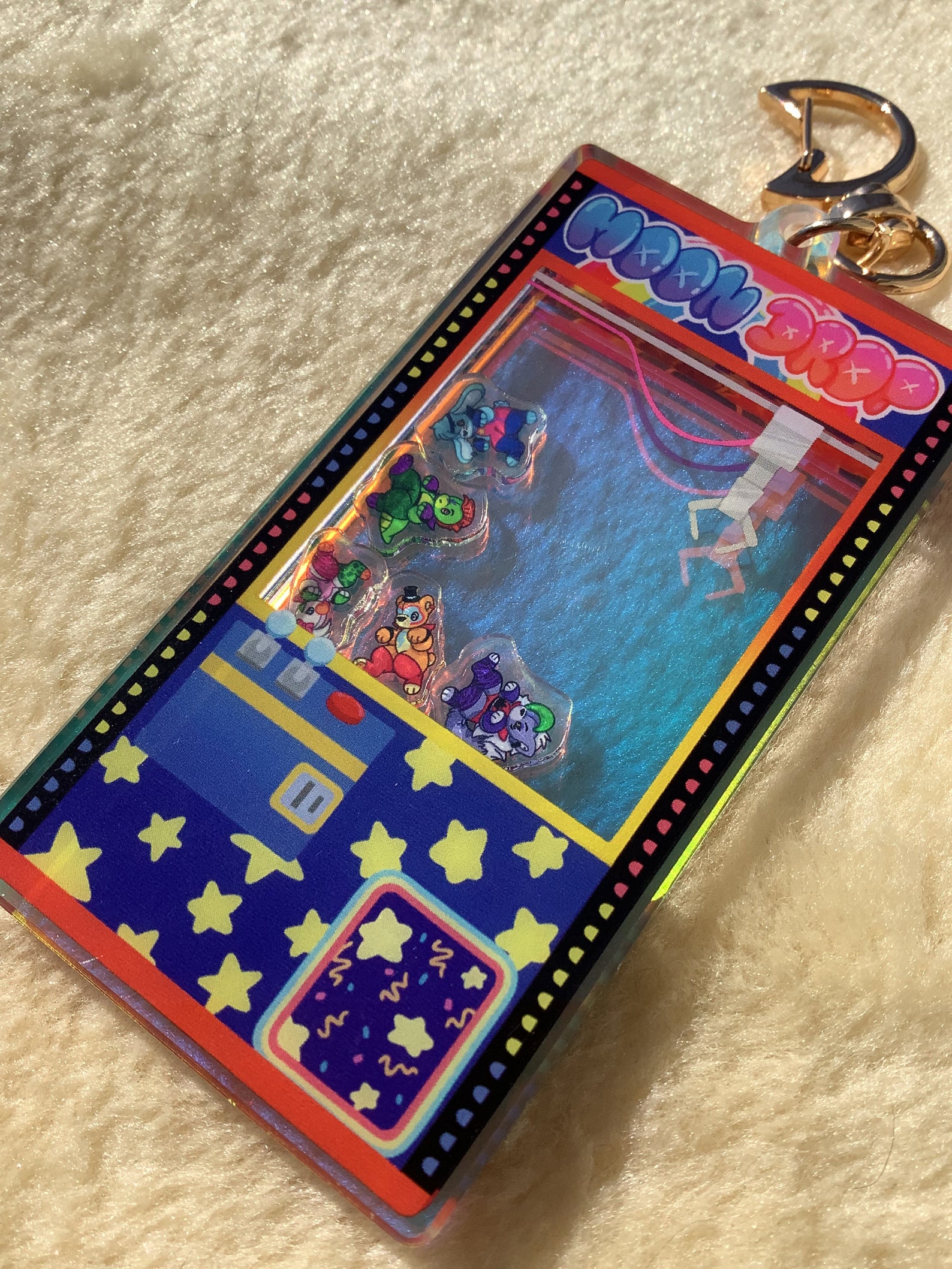 FNAF Security Breach Claw Machine Shaker Keychains 3.5 Double-sided ...